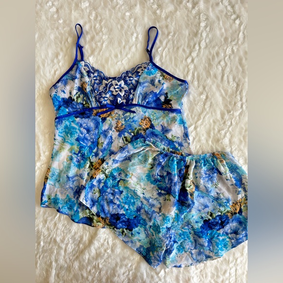 Intimates & Sleepwear | Y2k Retro Sheer Chiffon Matching Pajama Set ...